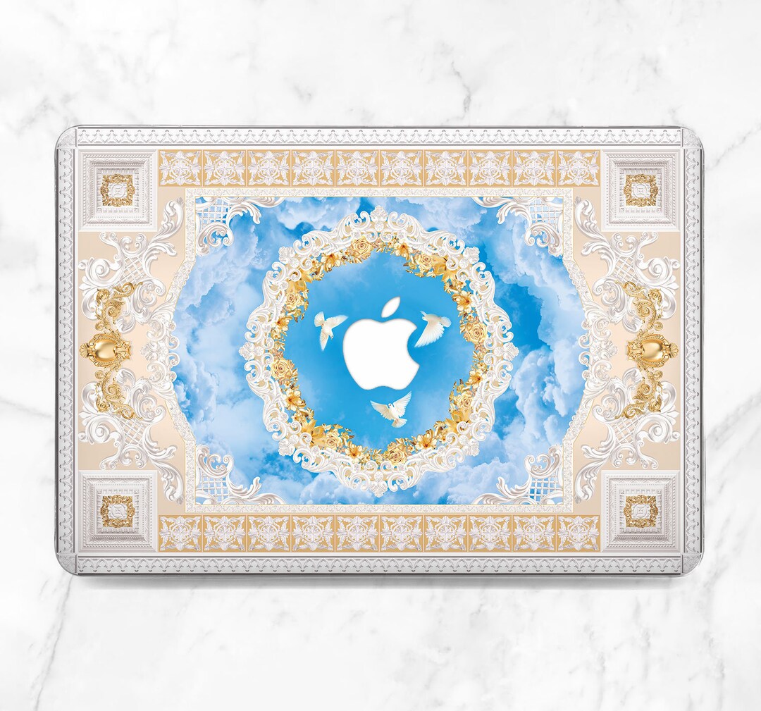 Bohemian Art Print Ornamental Art MacBook Hard Case Blue Beige Cover ...