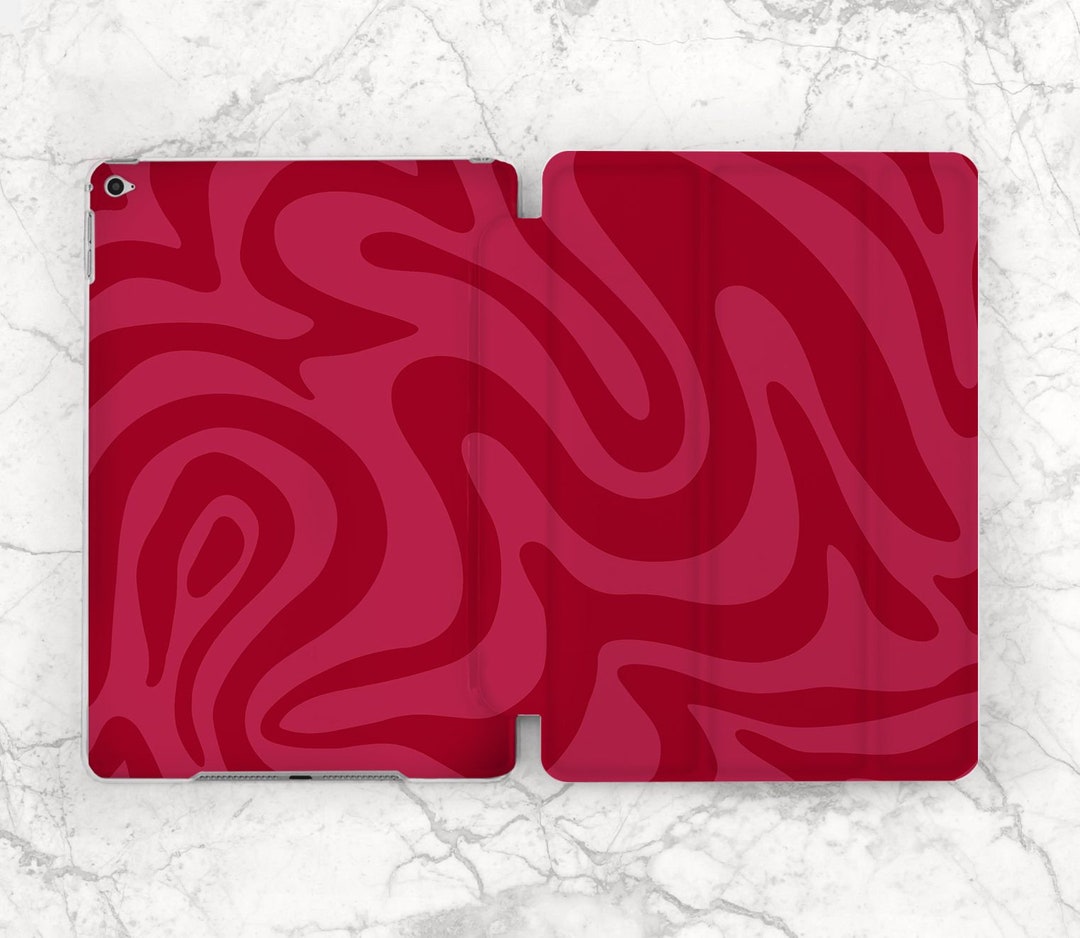 Red Wave Print iPad Case Stand iPad Pro Case iPad Case No Pen Holder ...