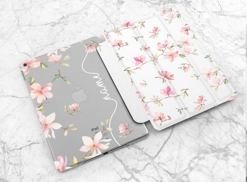 Name iPad Case Flower Custom Personalized Cute Floral Plants Tiny Pink ...