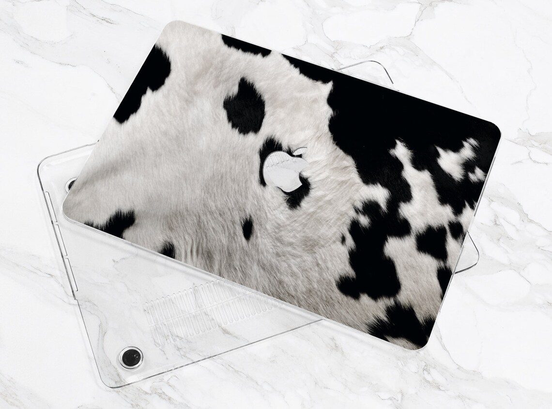 Macbook Case Cow Print White Cover Macbook Hard Case Animal - Etsy
