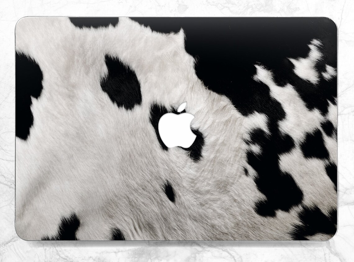 Macbook Case Cow Print White Cover Macbook Hard Case Animal - Etsy