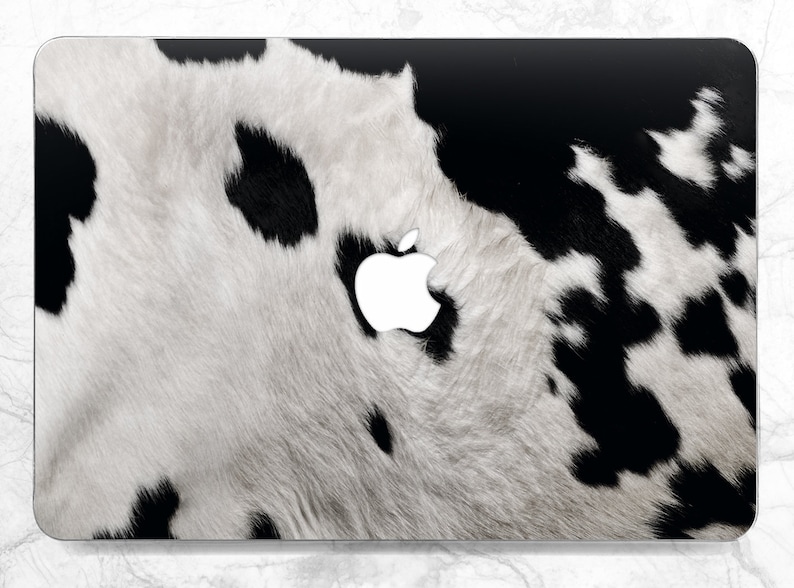 Macbook Case Cow Print White Cover Macbook Hard Case Animal - Etsy