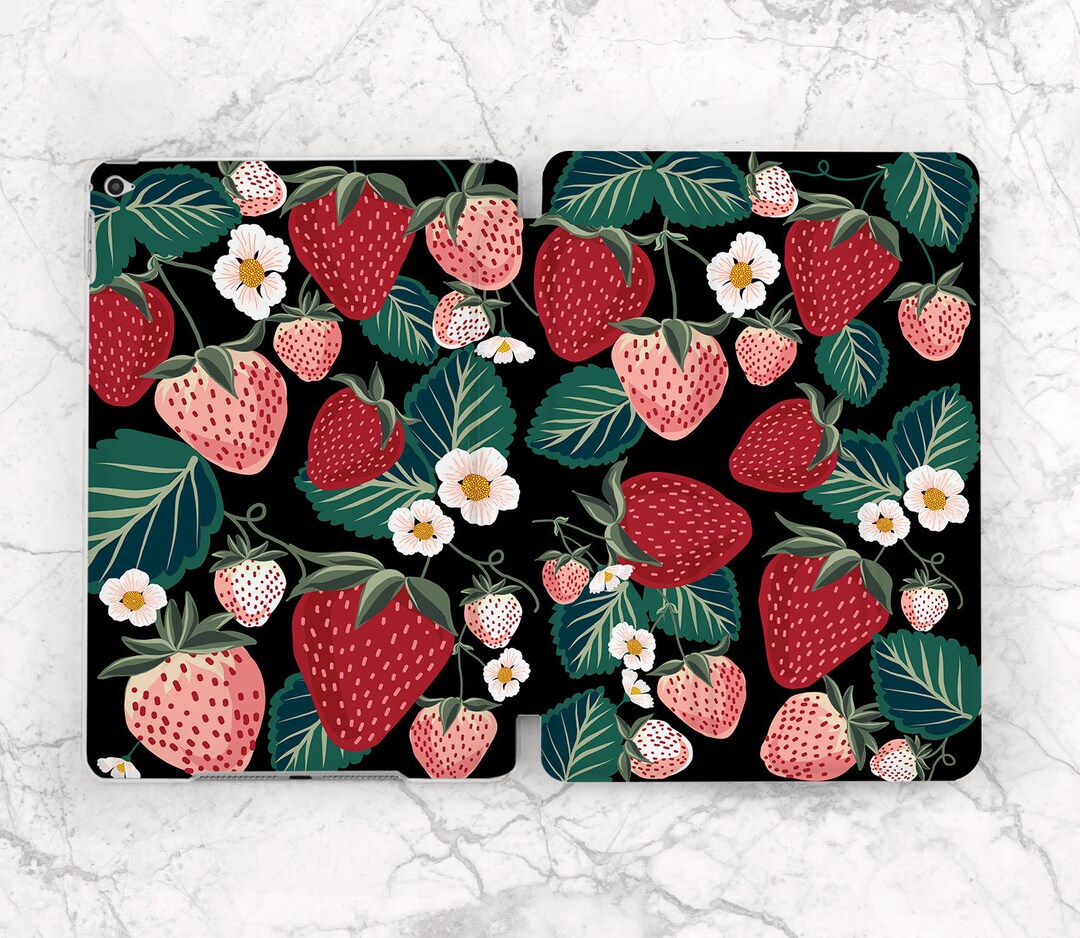 Pink Red Strawberry Summer Fruits iPad Case Berry iPad Black Case ...