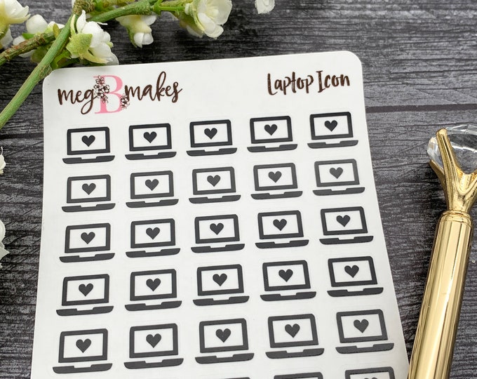 Foiled Laptop Icon Stickers, Foiled Computer Stickers, Laptop Stickers ...