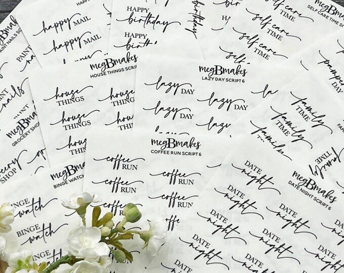 Planner Script 6 Stickers/foiled Script Stickers/foiled Planner ...