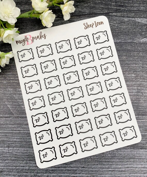 Foiled Sleep Icon Stickers Sleep Icons Sleep Stickers | Etsy