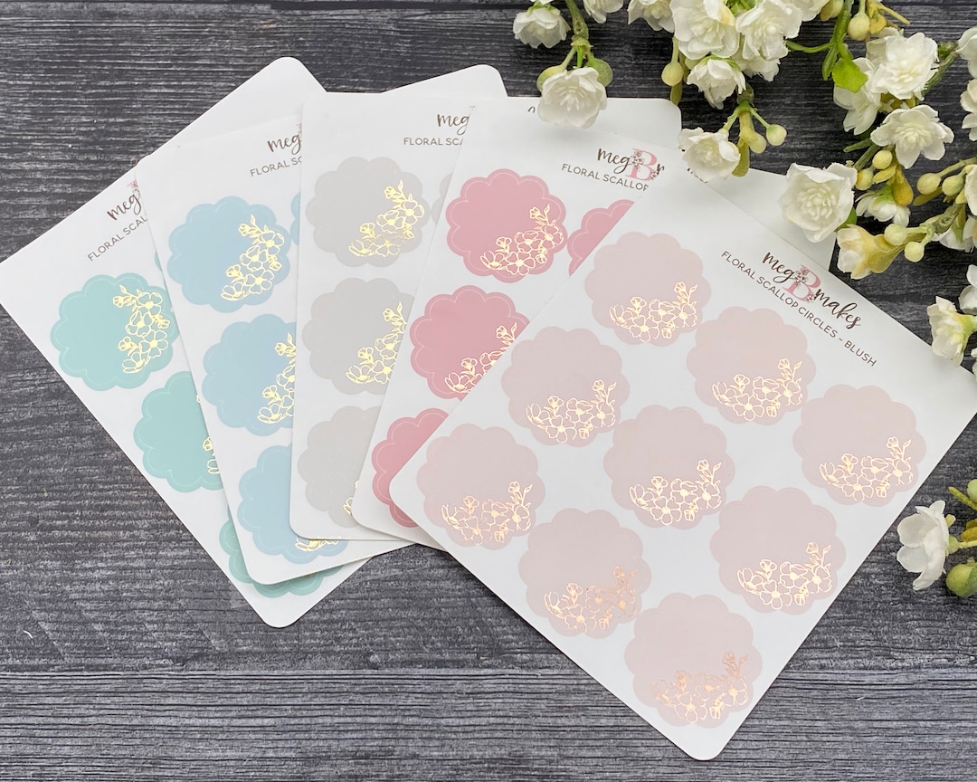 Floral Scallop Circles/foiled Scallop Deco/foiled Floral Deco/foiled ...