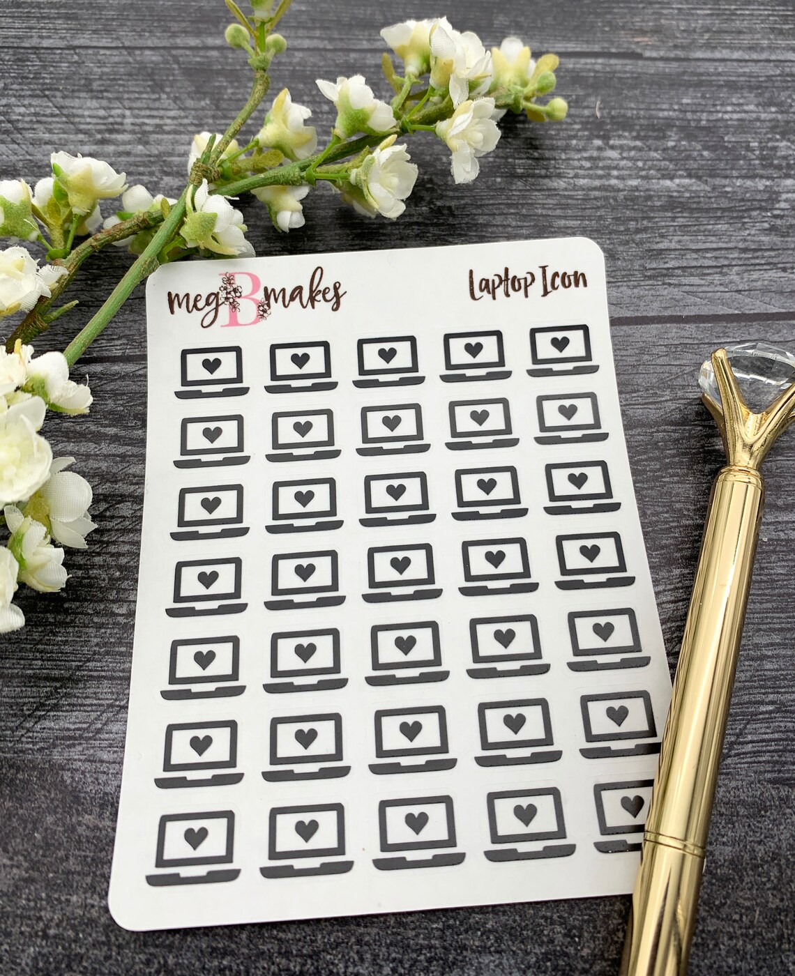 Foiled Laptop Icon Stickers Foiled Computer Stickers Laptop - Etsy