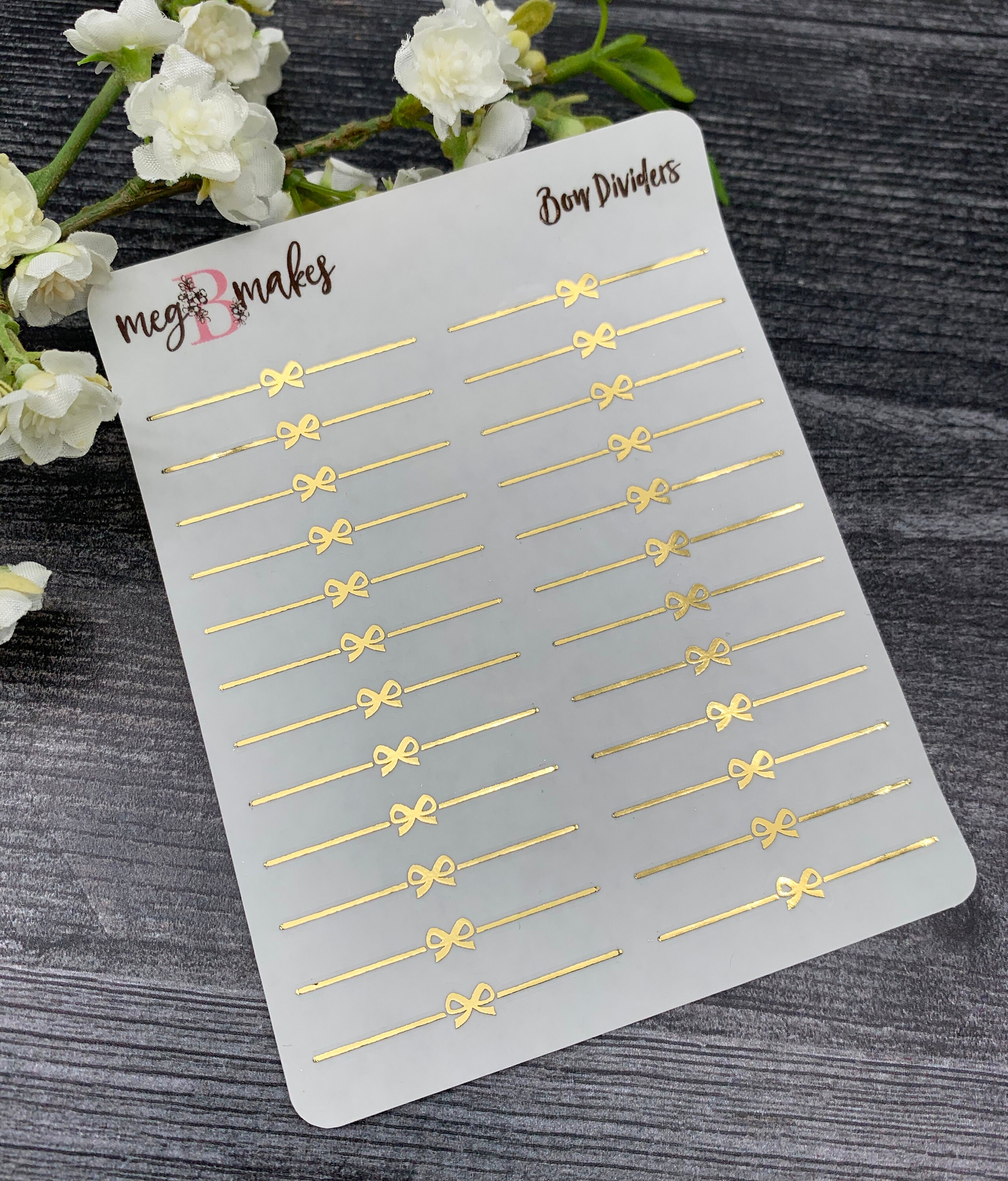 Foiled Bow Divider Stickers Bow Dividers Foiled Bow - Etsy