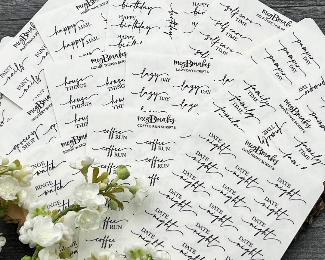 Planner Script 6 Stickers/foiled Script Stickers/foiled Planner ...