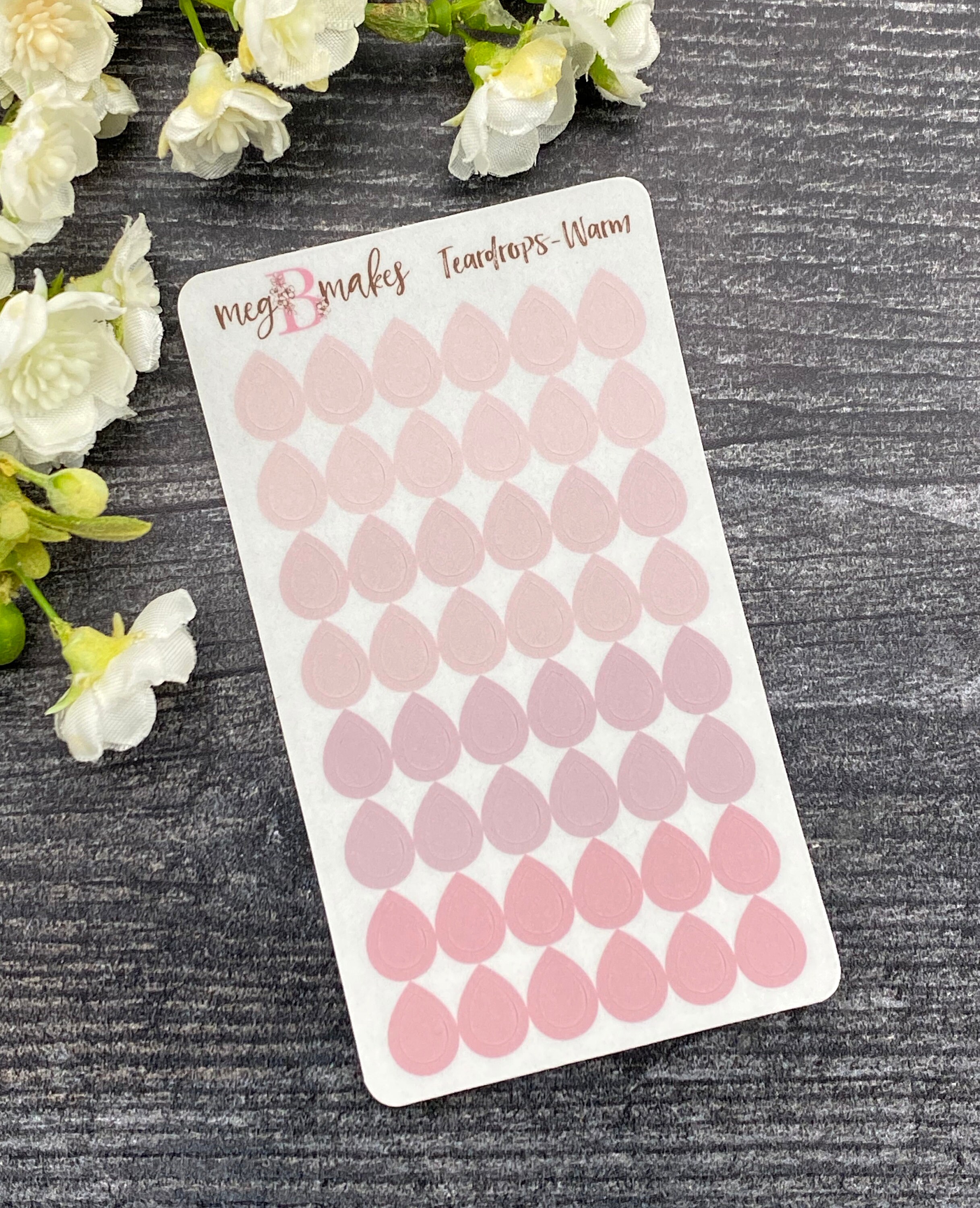 Clear Mini Teardrop Planner Stickers Mini Teardrop Sticker | Etsy