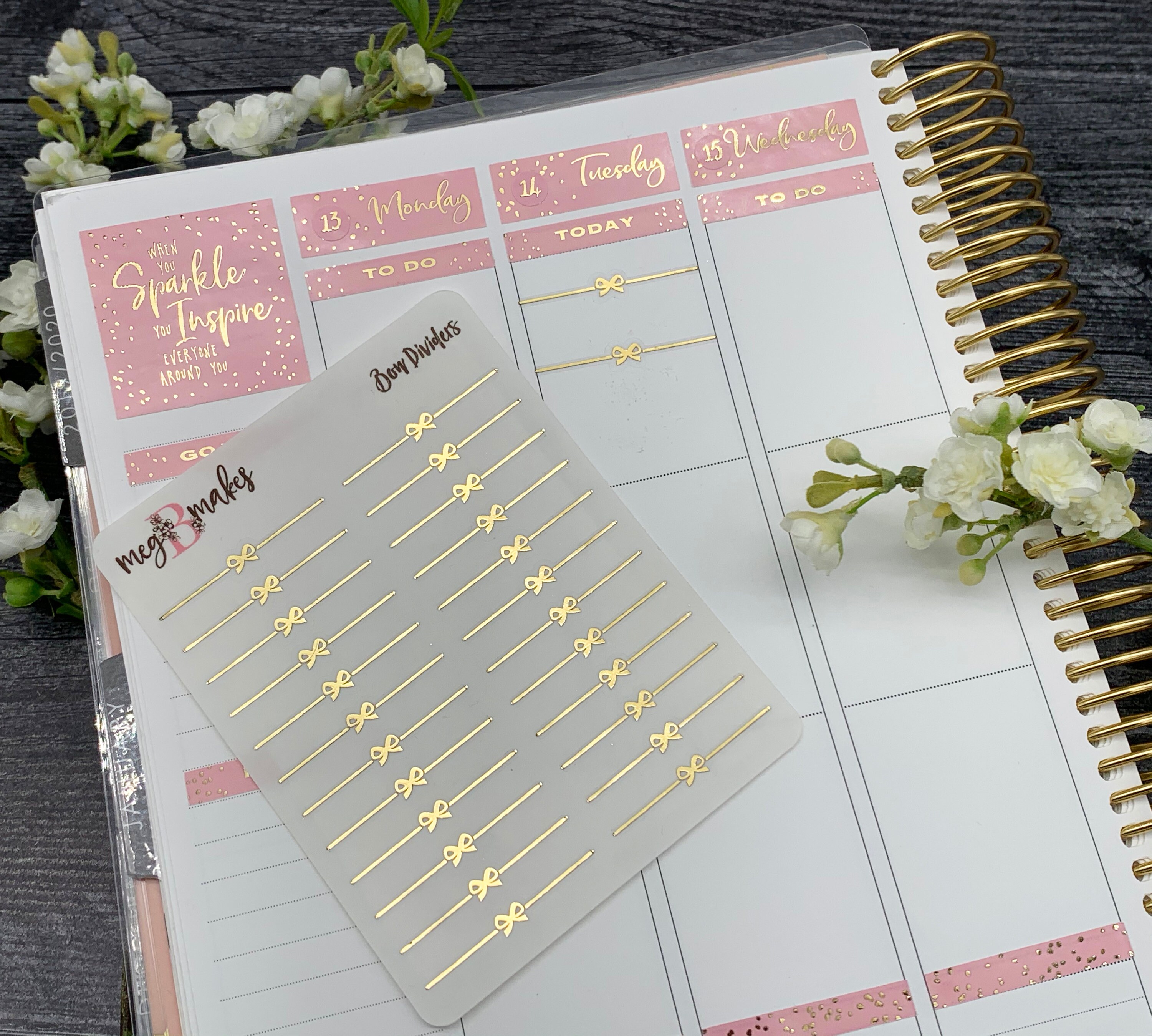 Foiled Bow Divider Stickers Bow Dividers Foiled Bow - Etsy