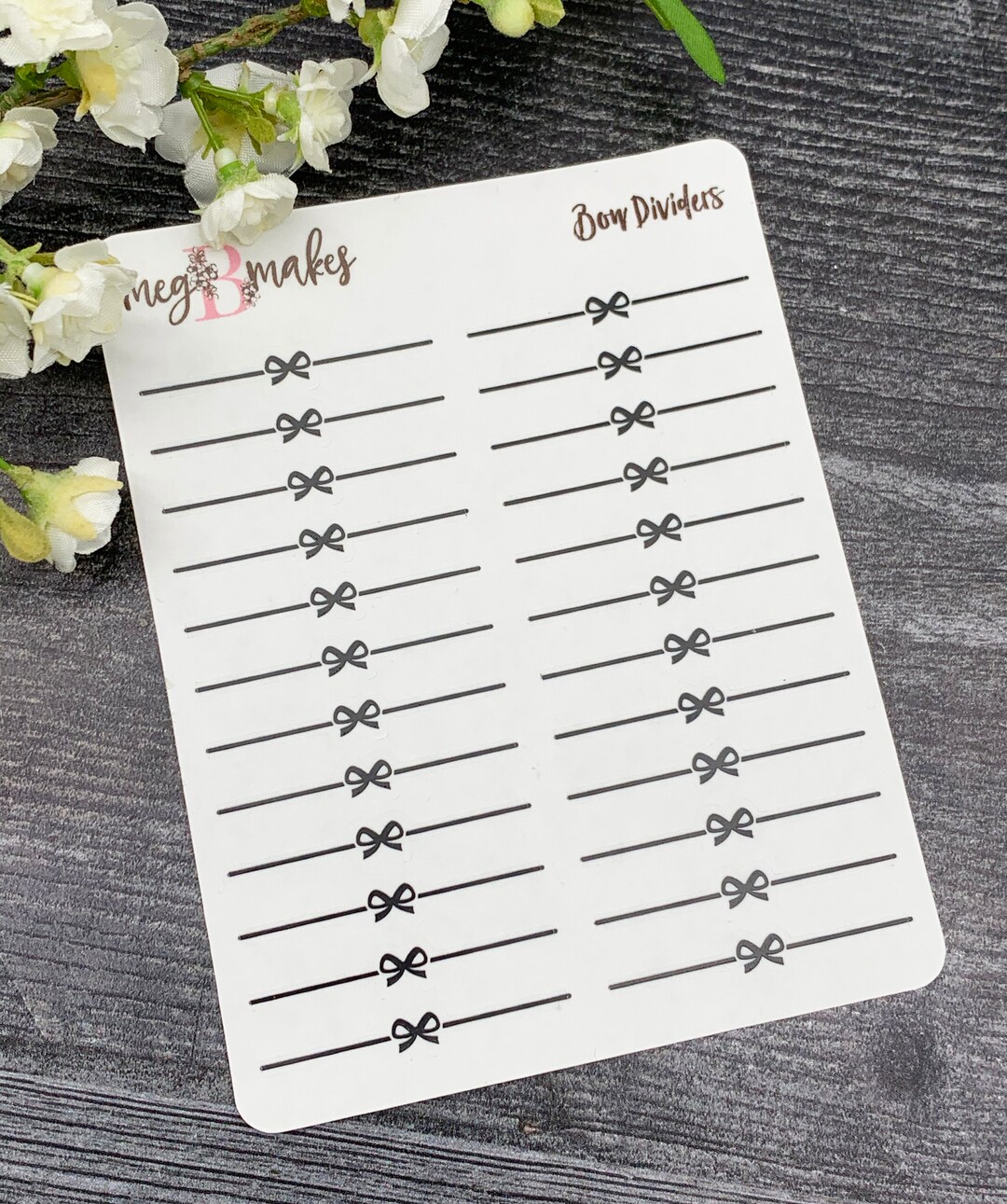 Foiled Bow Divider Stickers, Bow Dividers, Foiled Bow Dividers, Foiled ...