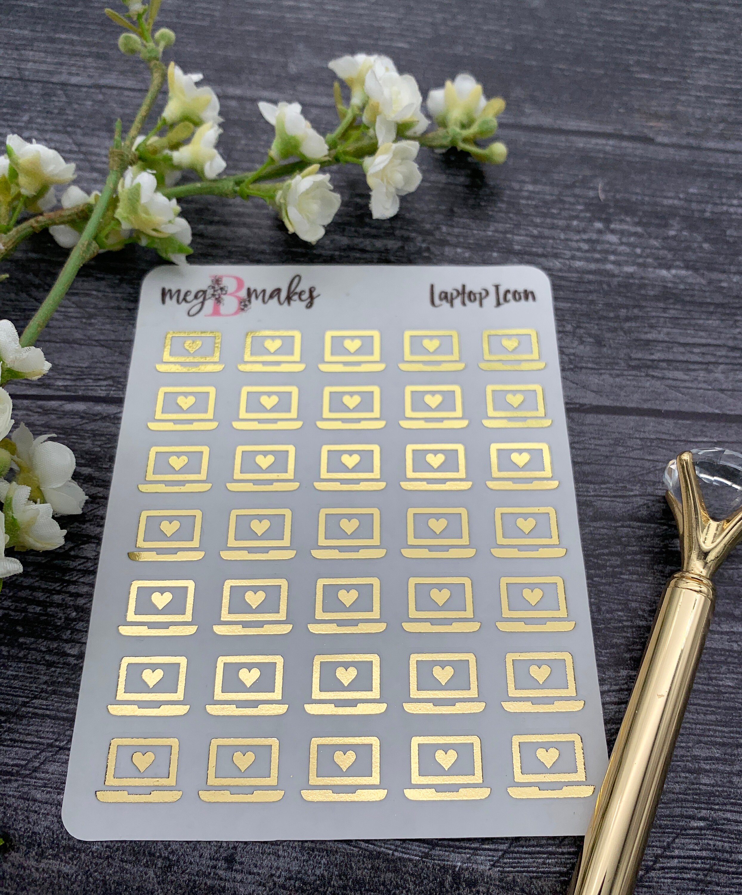 Foiled Laptop Icon Stickers Foiled Computer Stickers Laptop - Etsy