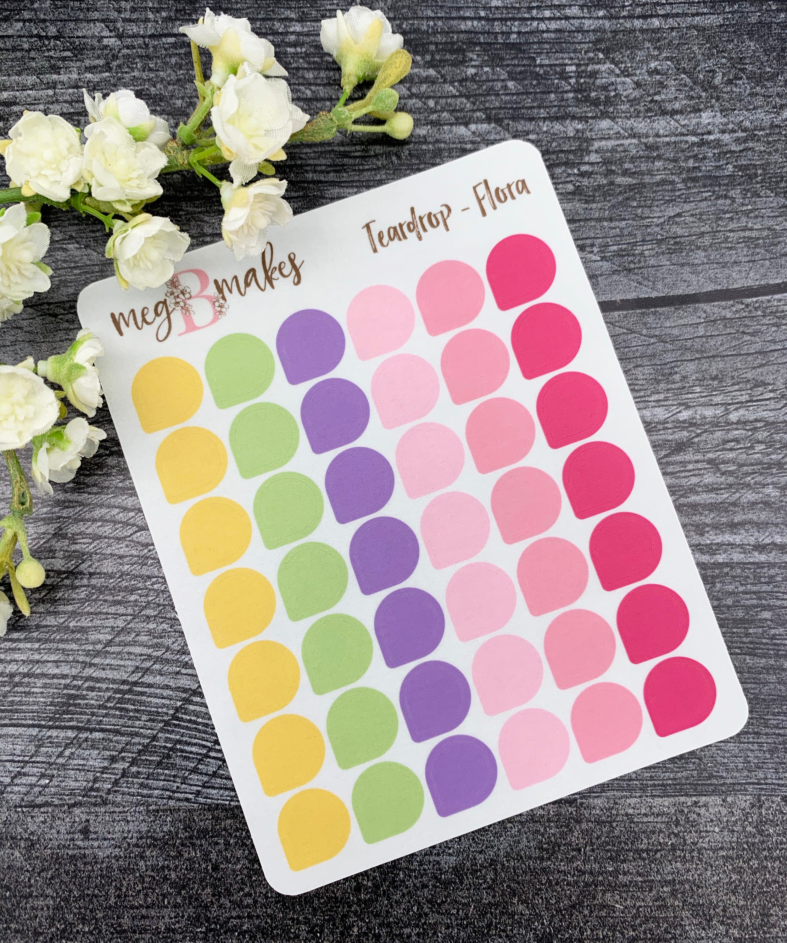 Paper, Party & Kids Planner Stickers Transparent Teardrop Stickers ...