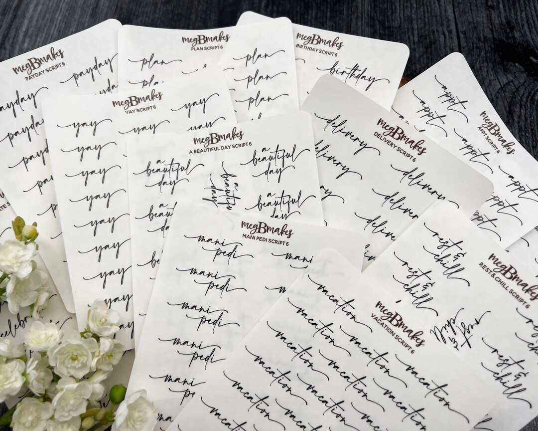 Planner Script 6 Stickers/foiled Script Stickers/foiled Planner ...