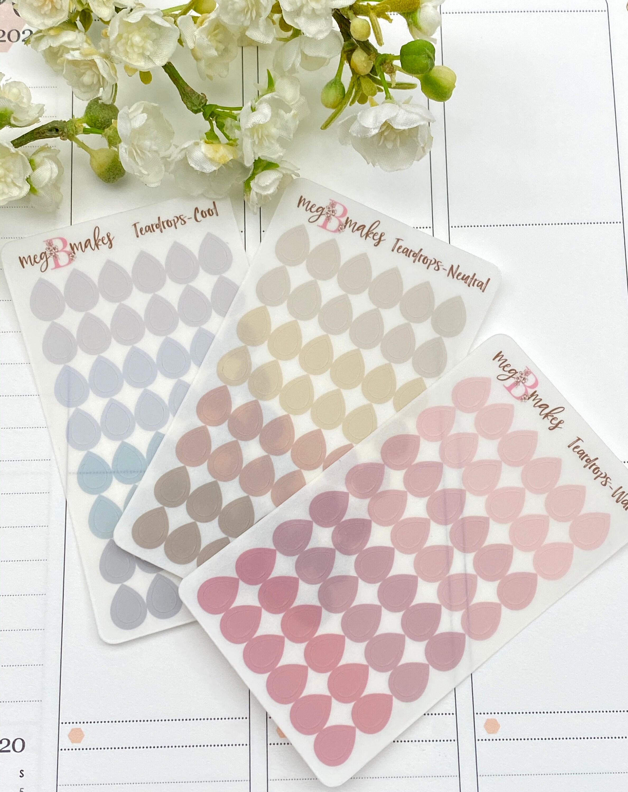 Clear Mini Teardrop Planner Stickers Mini Teardrop Sticker | Etsy