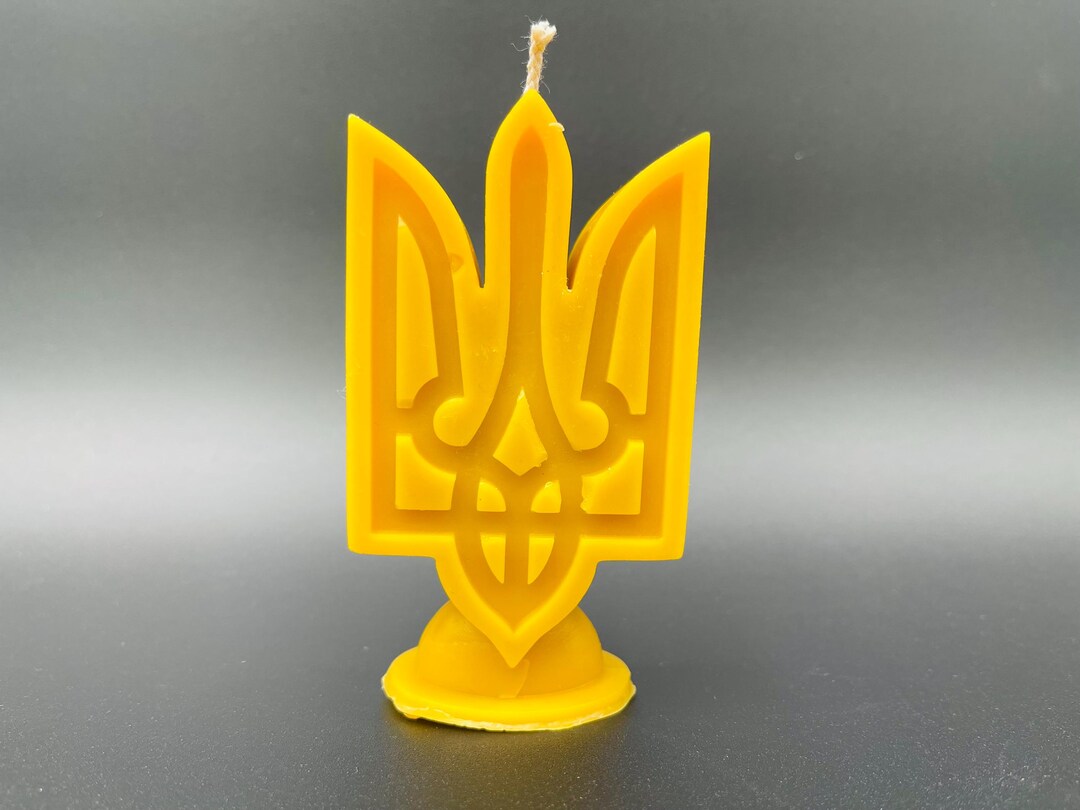 Beeswax Ukrainian Tryzub Candle - Etsy