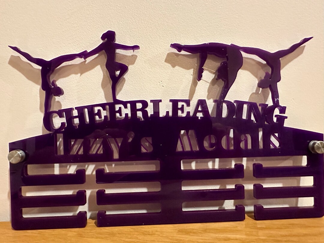 CHEERLEADING 2 Personalised 3 Tier Acrylic Medal Rack Hanger Display ...