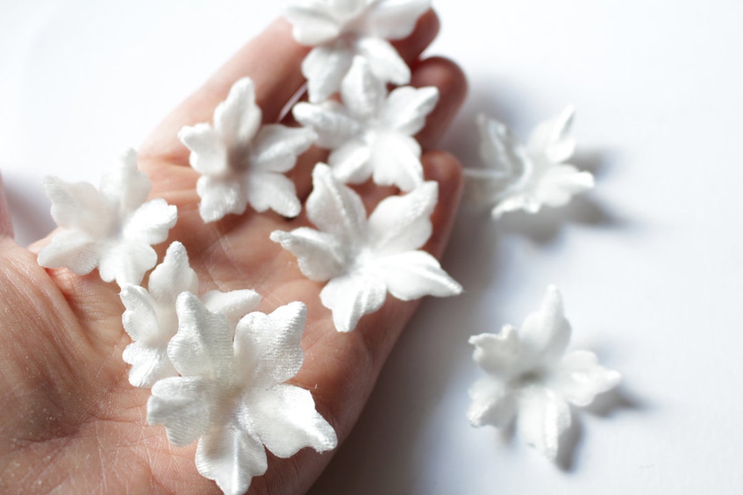 Silk Velvet 3D Fabric Flowers Petals Whimsical Shape 10pcs Handmade ...