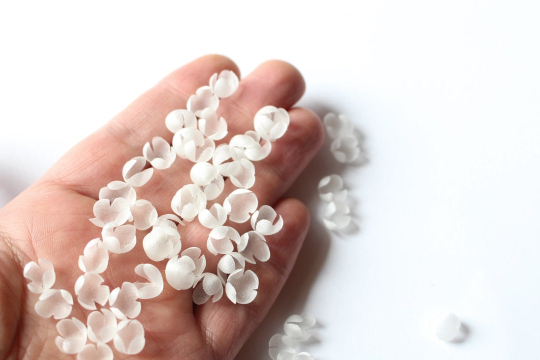 Silk Satin Organza Mini Flowers Buds Petals 30pcs - Handmade Wedding ...