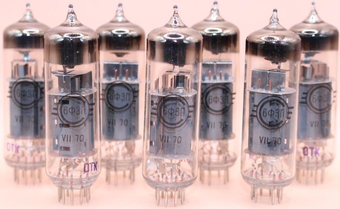 2x 6F3P 6Ф3П ~6BM8 /~ECL82 NOS Ussr Triode-pentode Tubes / Matched Pair ...