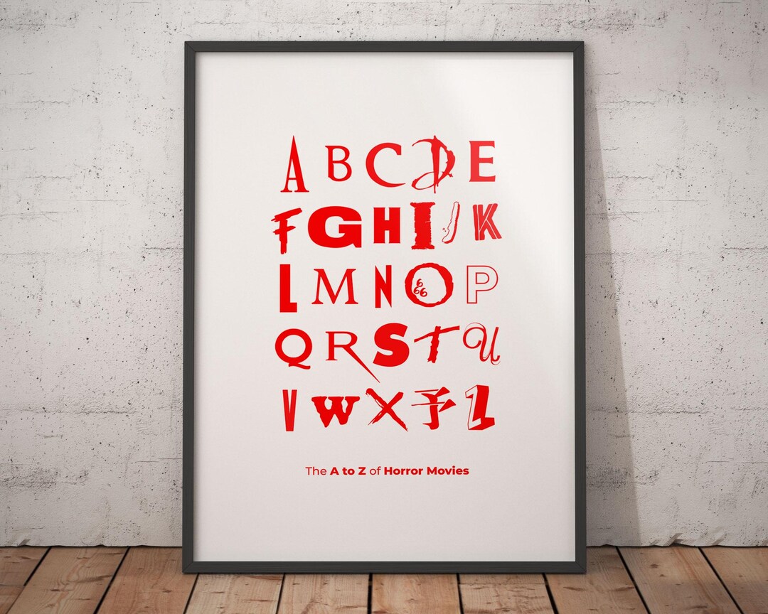 The A-Z of HORROR MOVIES Minimalist Typographic Logo Poster ...