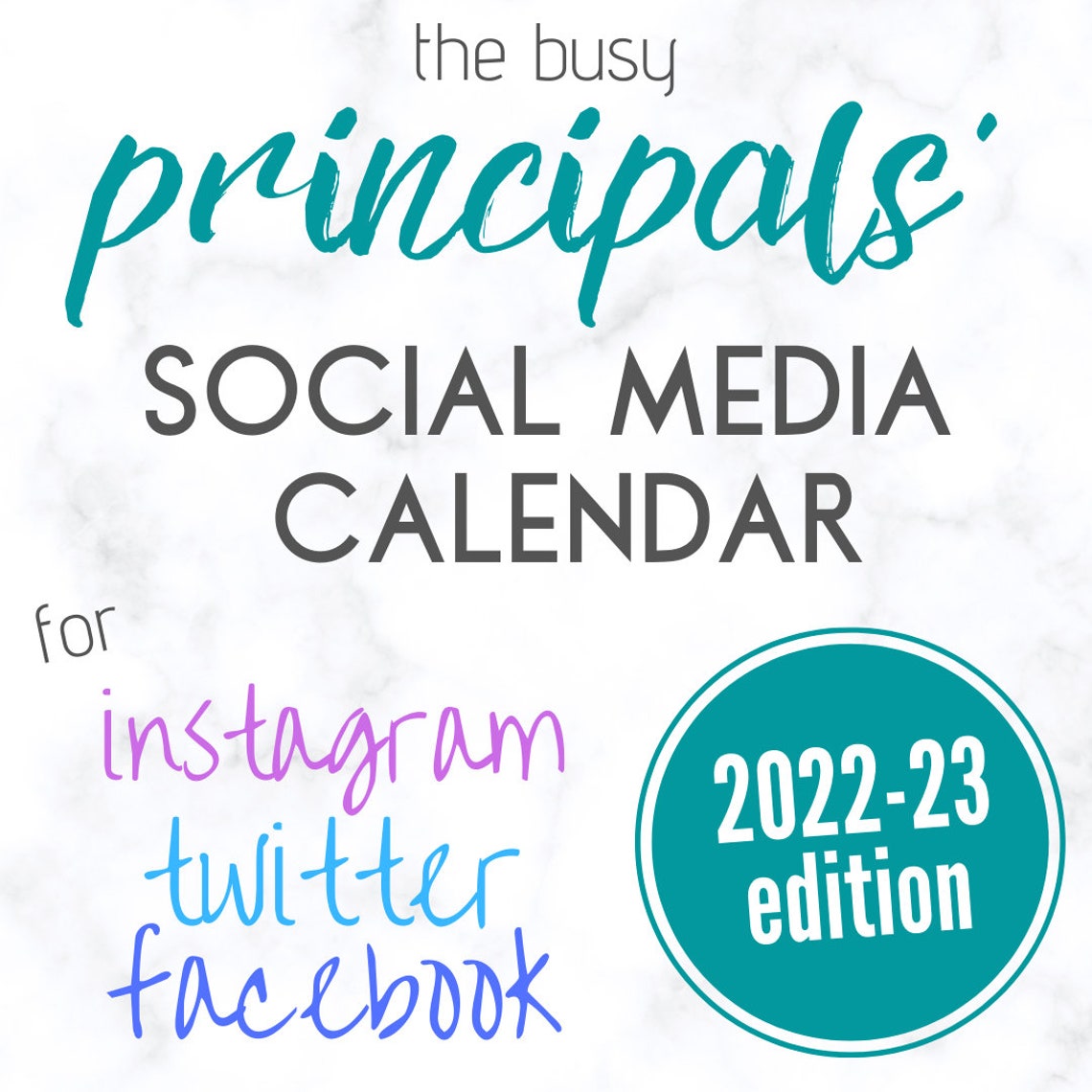 Principal's Social Media Calendar 1 Year of Prompts - Etsy