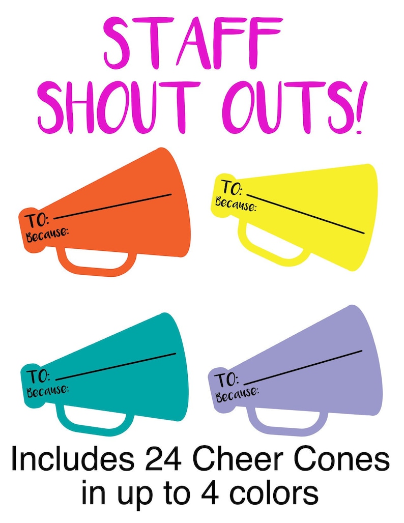 Staff Shout Outs Ready-Made Bulletin Board with Custom Color | Etsy