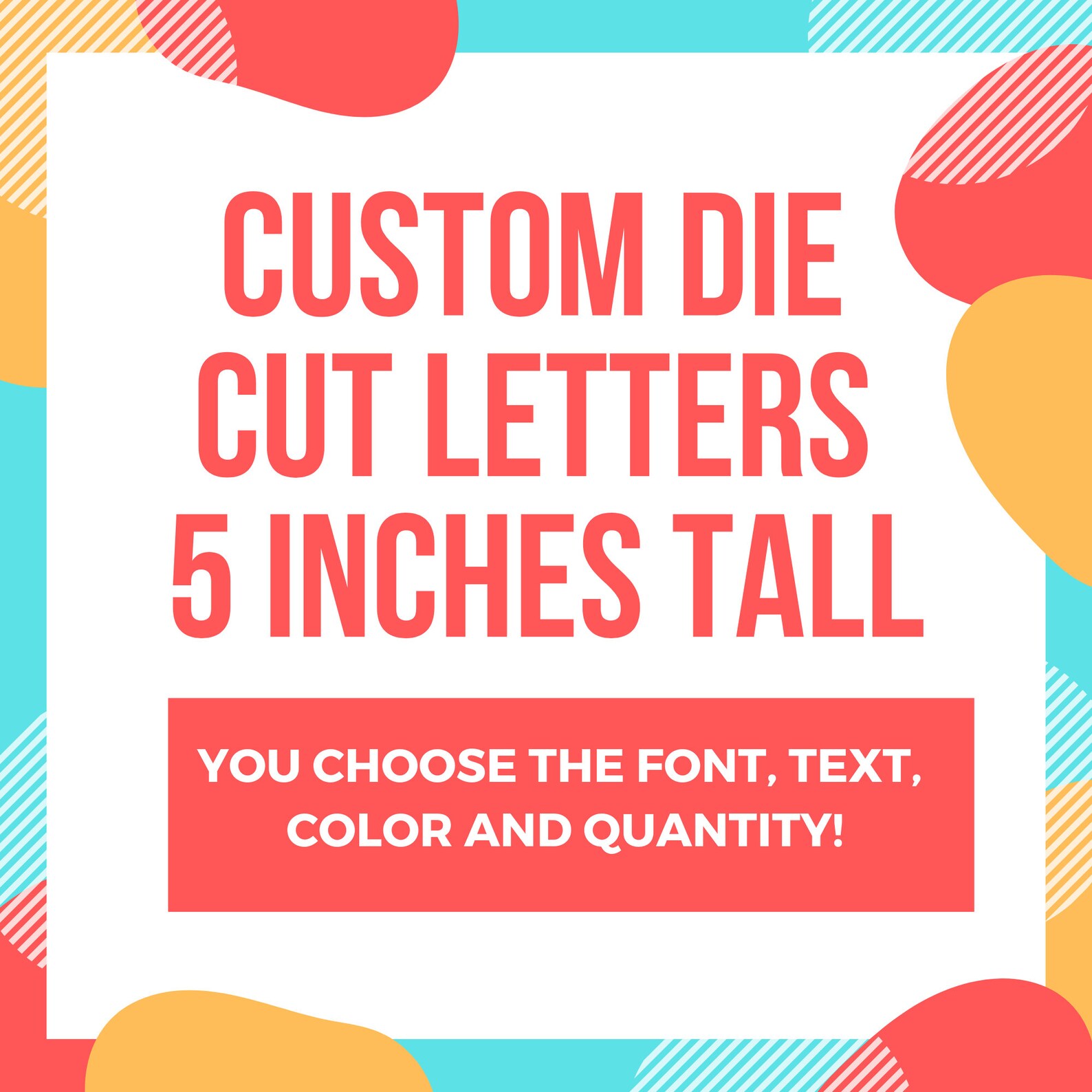 Custom Cardstock Lettering 5 Die Cut for - Etsy