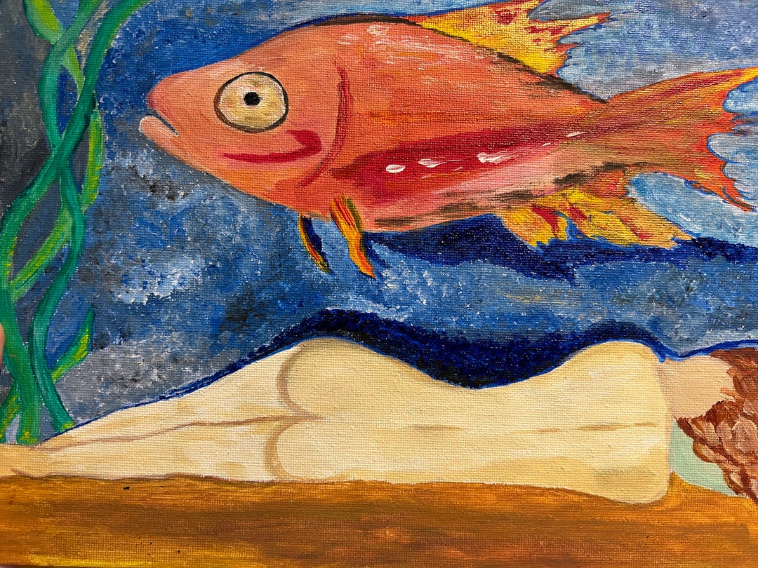 Acrylic Paining on Canva her Dream Fish Women - Etsy