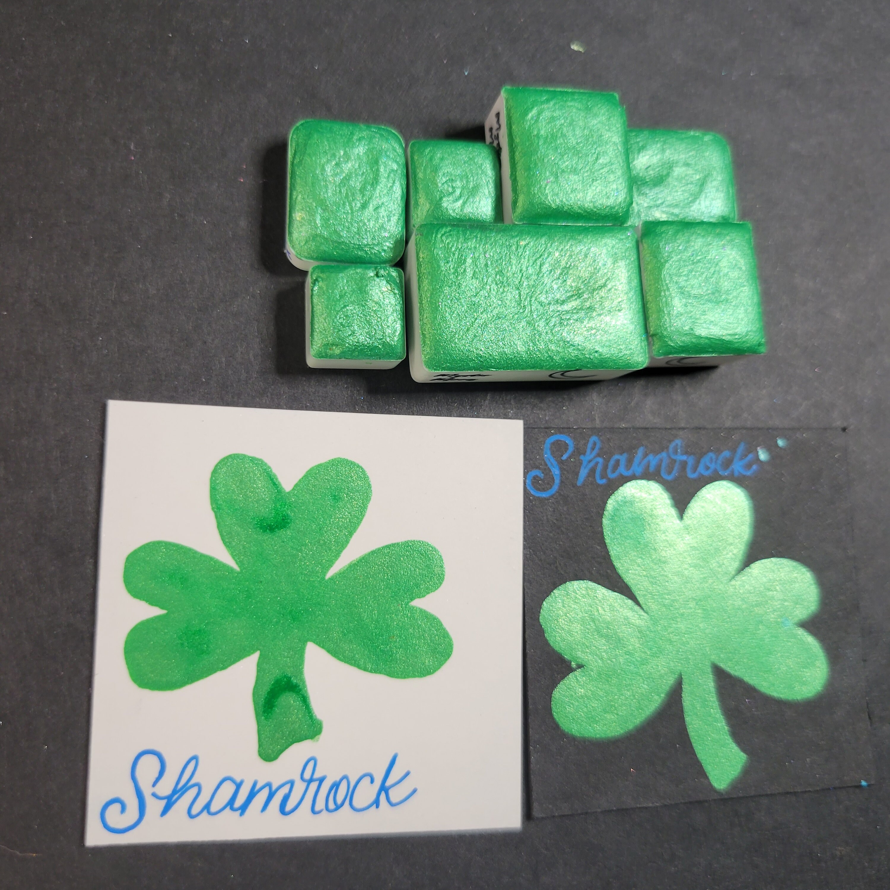 Handmade Metallic Watercolor Paint Pans in Shamrock - Etsy