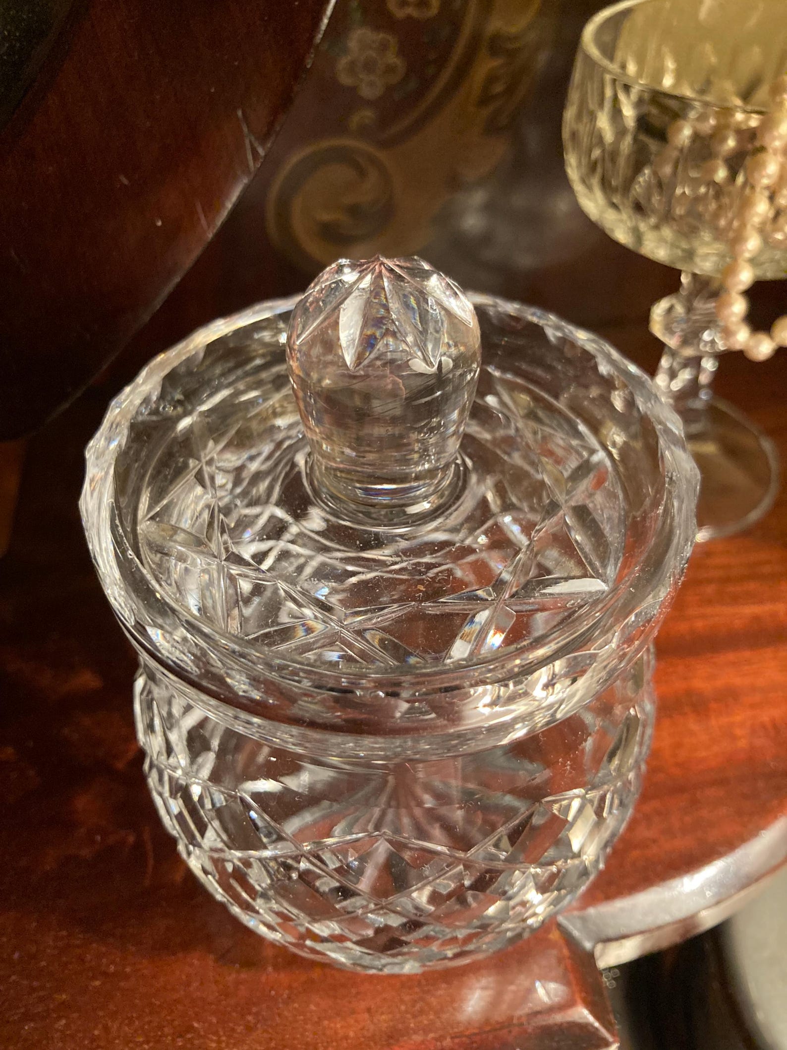 Vintage Crystal Pot - Etsy