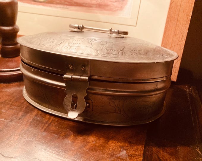 Antique Metal Box - Etsy