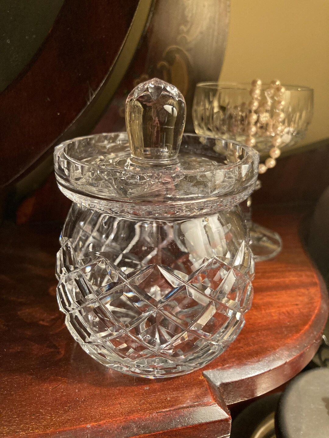 Vintage Crystal Pot - Etsy