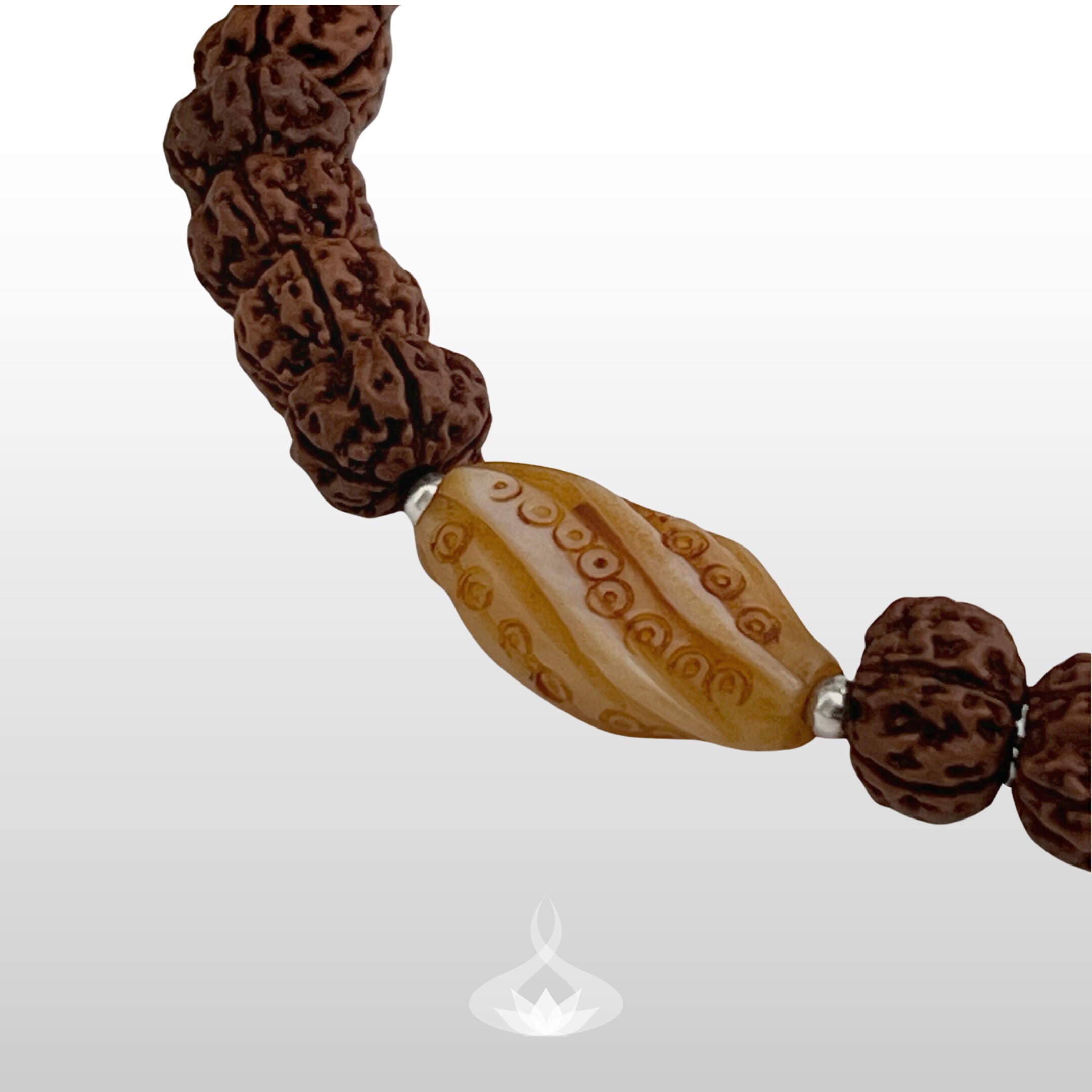 Enlightened Shiva Tears Rudraksha Bracelet Natural Oval Carved Tibetan ...