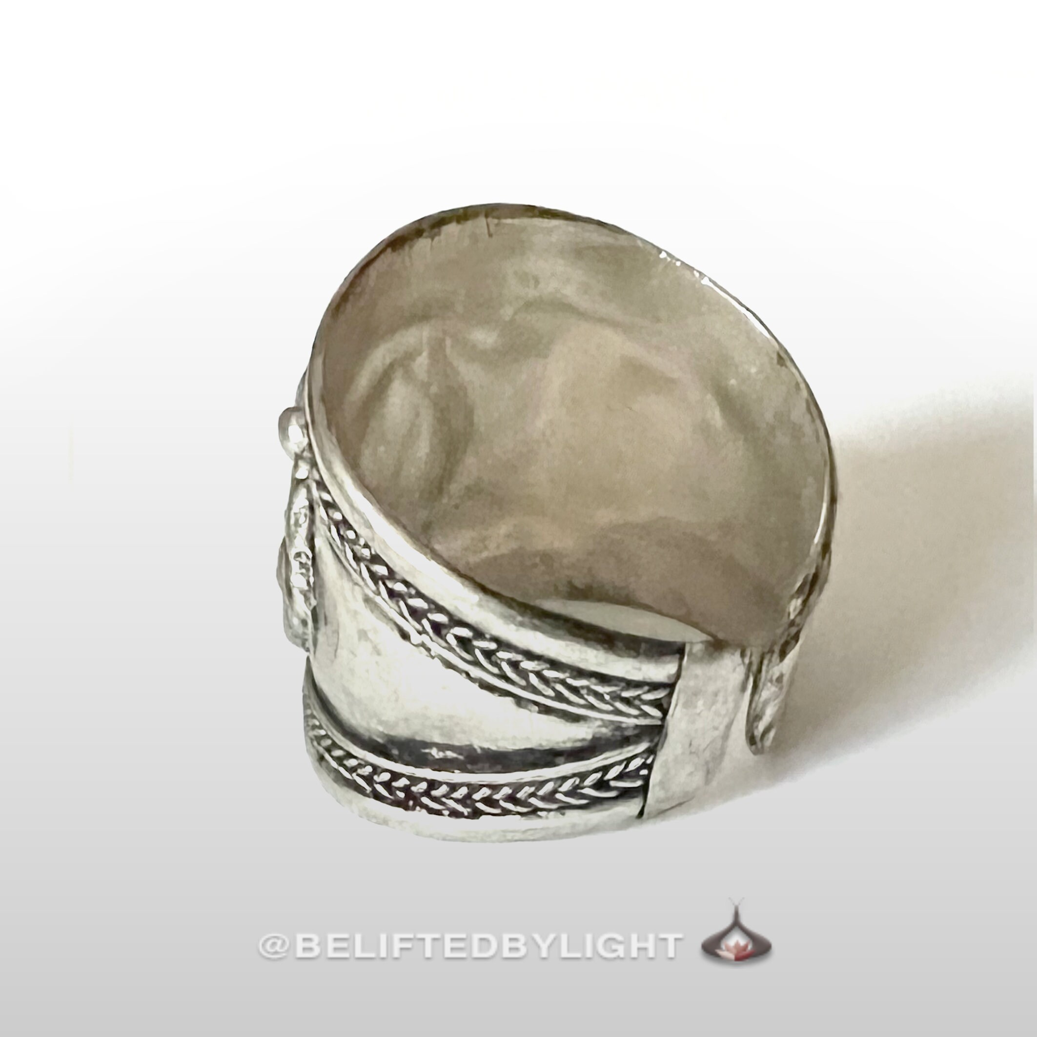 Nepali Dorje Amulet Ring | Handmade Tibetan Silver Inlaid Stone Ring ...