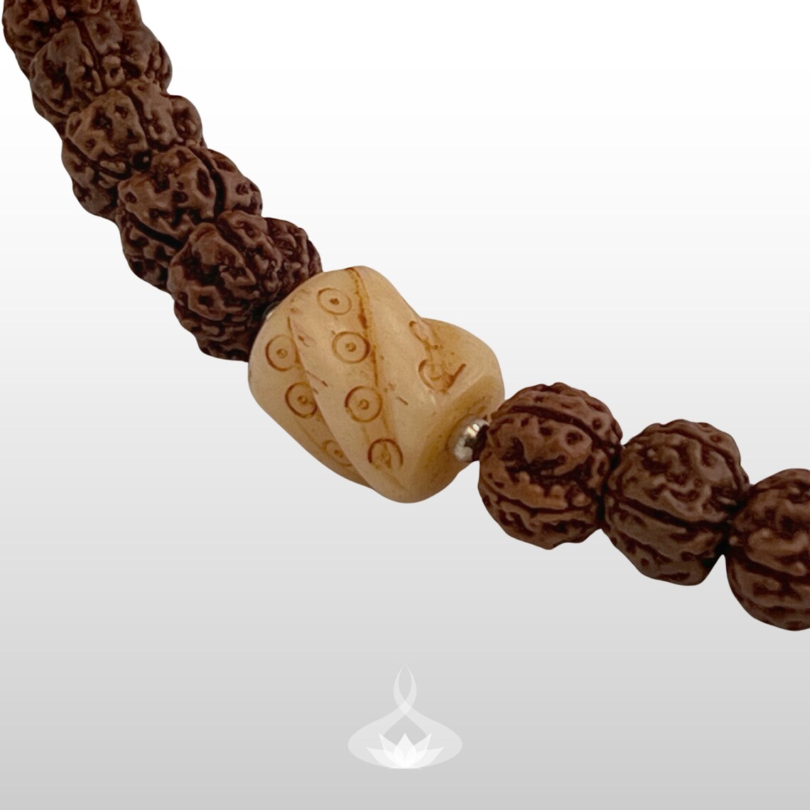 Calming Shiva Tears Rudraksha Bracelet Natural Oval Carved Tibetan Yak ...