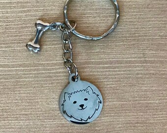 American Eskimo Double Sided American Eskimo Spinning Keychain - Etsy