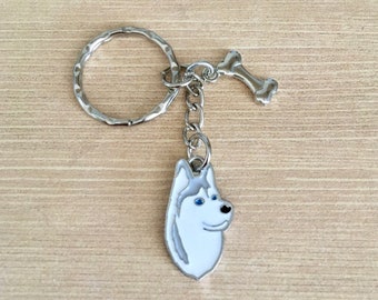Siberian Husky Dog Keychain - Etsy