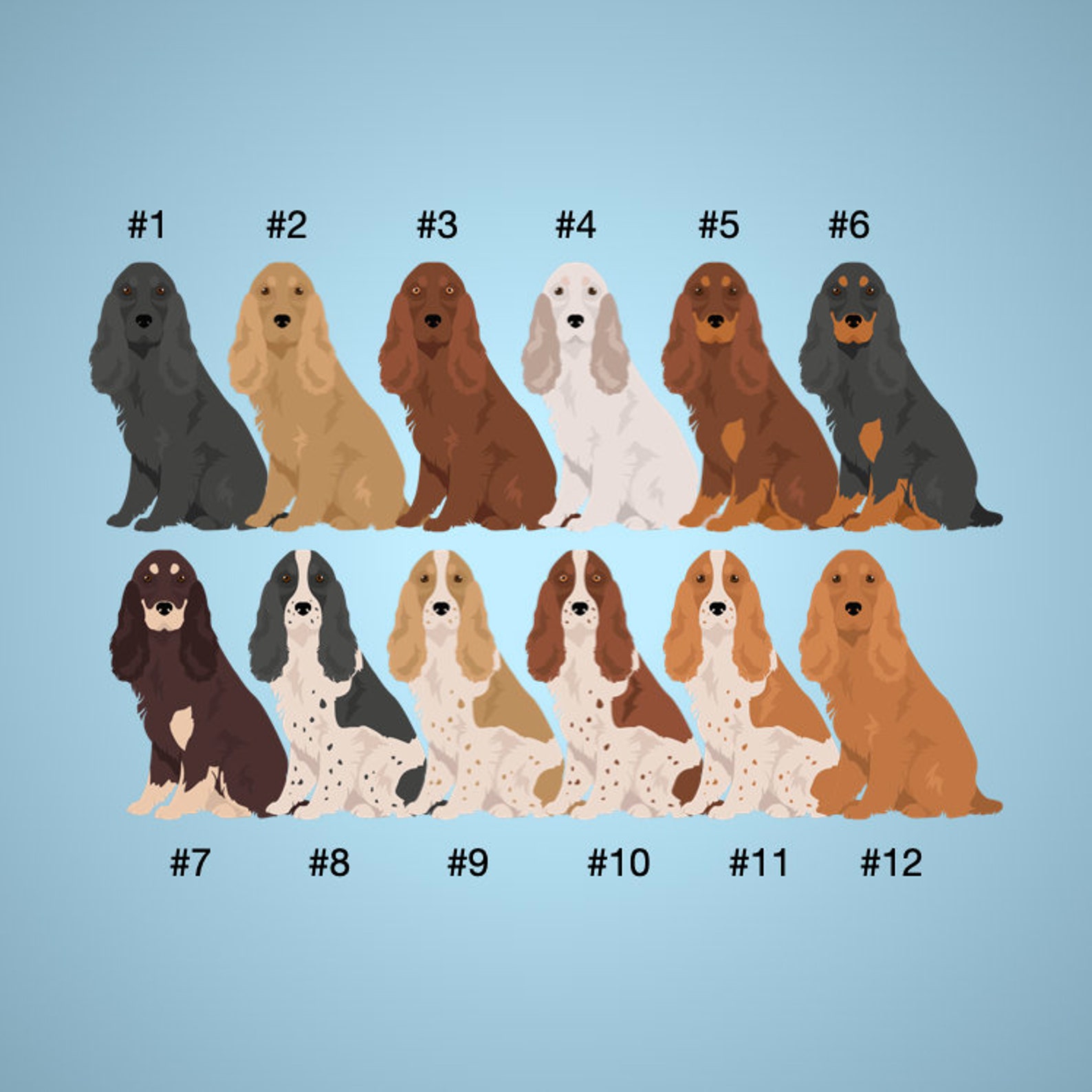 English Cocker Spaniel Vinyl Sticker Set - Etsy