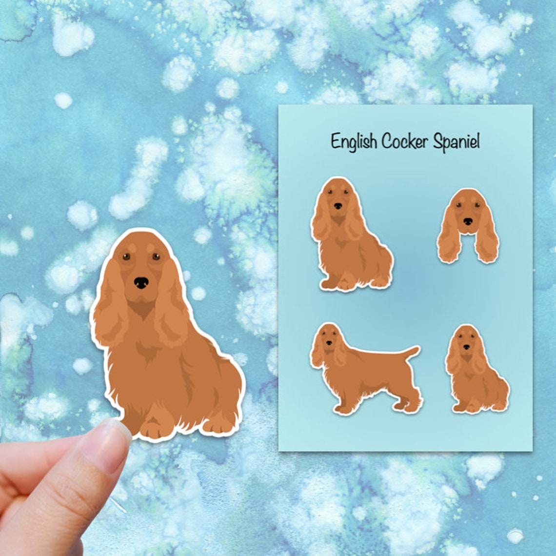 English Cocker Spaniel Vinyl Sticker Set - Etsy