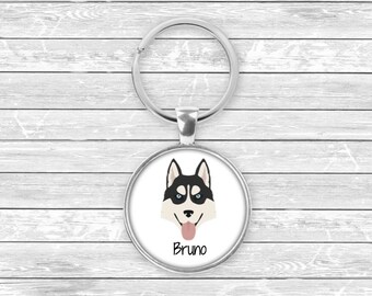 Siberian Husky Dog Keychain - Etsy
