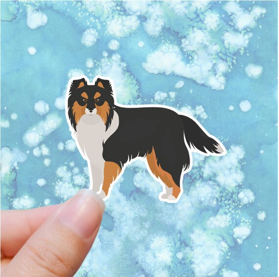 Paper Colorful Shetland Sheepdog Rainbow Sheltie Dog Kiss-Cut Vinyl ...