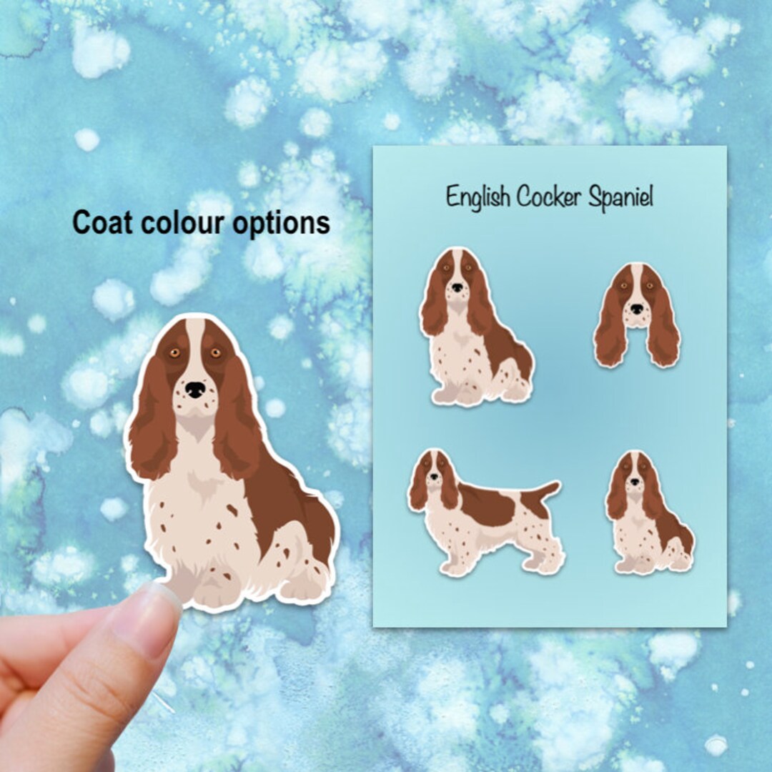 English Cocker Spaniel Vinyl Sticker Set - Etsy