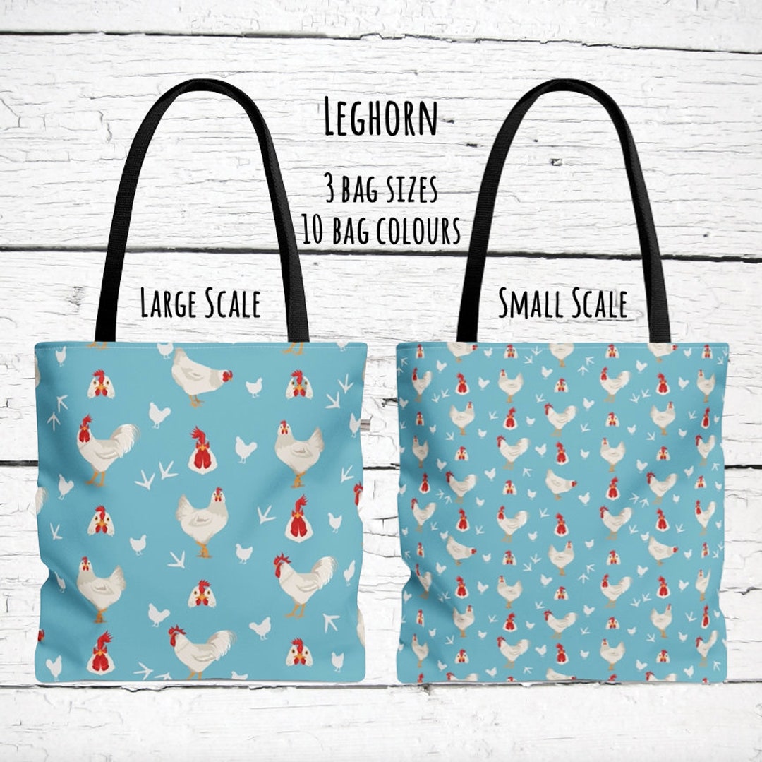 Leghorn Chicken Pattern Tote Bag Chicken Tote Bag Farm Animal Carry Bag ...
