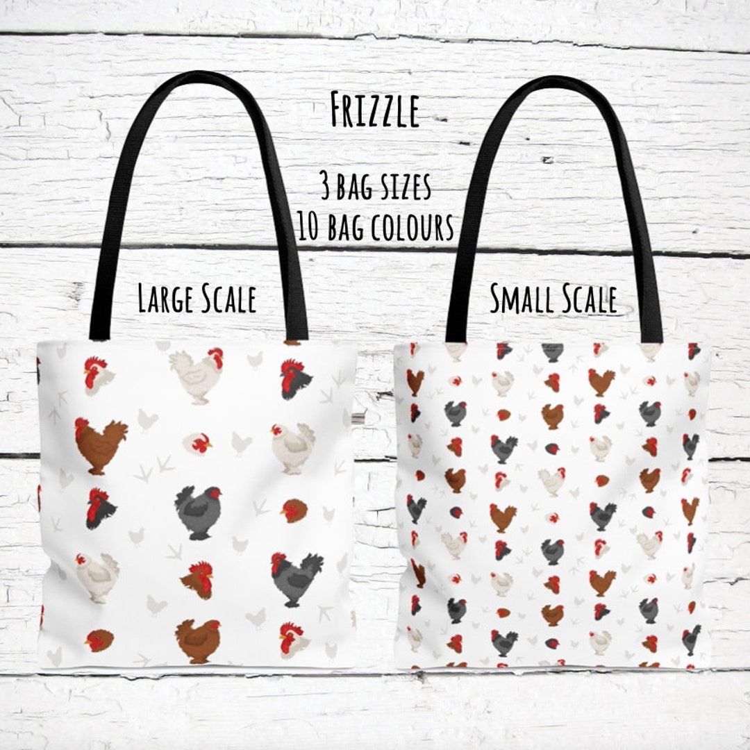 Frizzle Chicken Pattern Tote Bag - Chicken Tote Bag - Farm Animal Carry ...