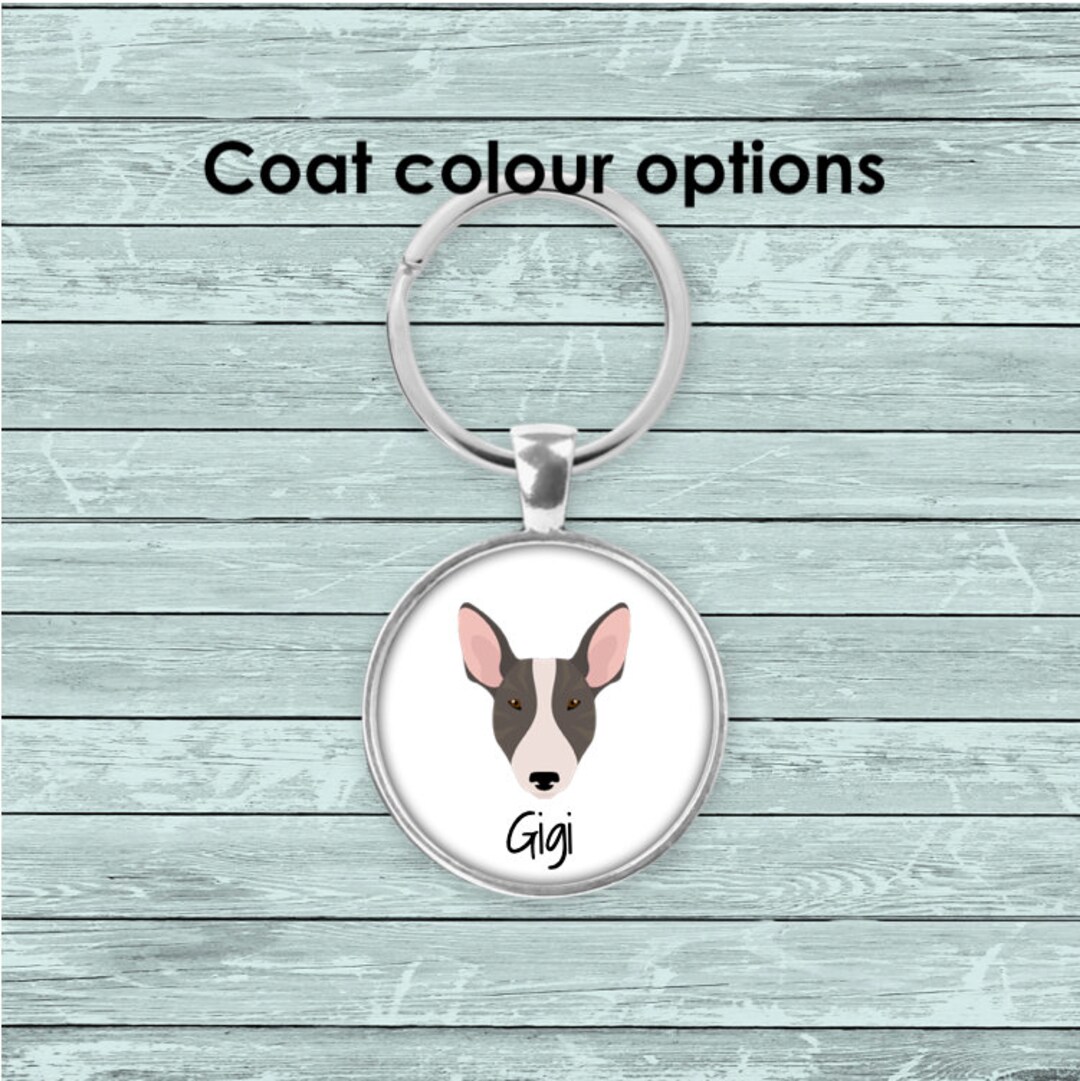 Bull Terrier Head Keychain Personalized - Etsy