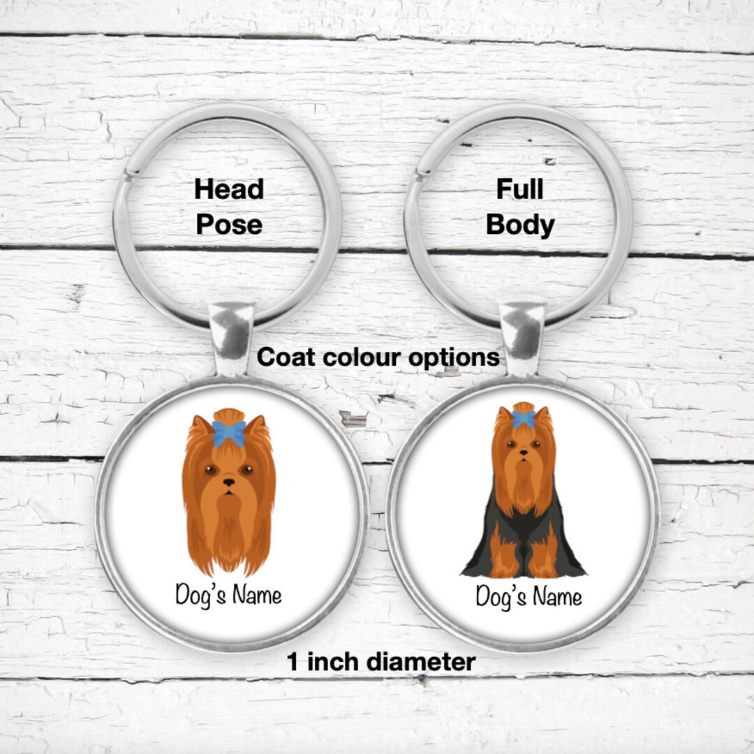 Yorkshire Terrier Keychain Personalized - Etsy