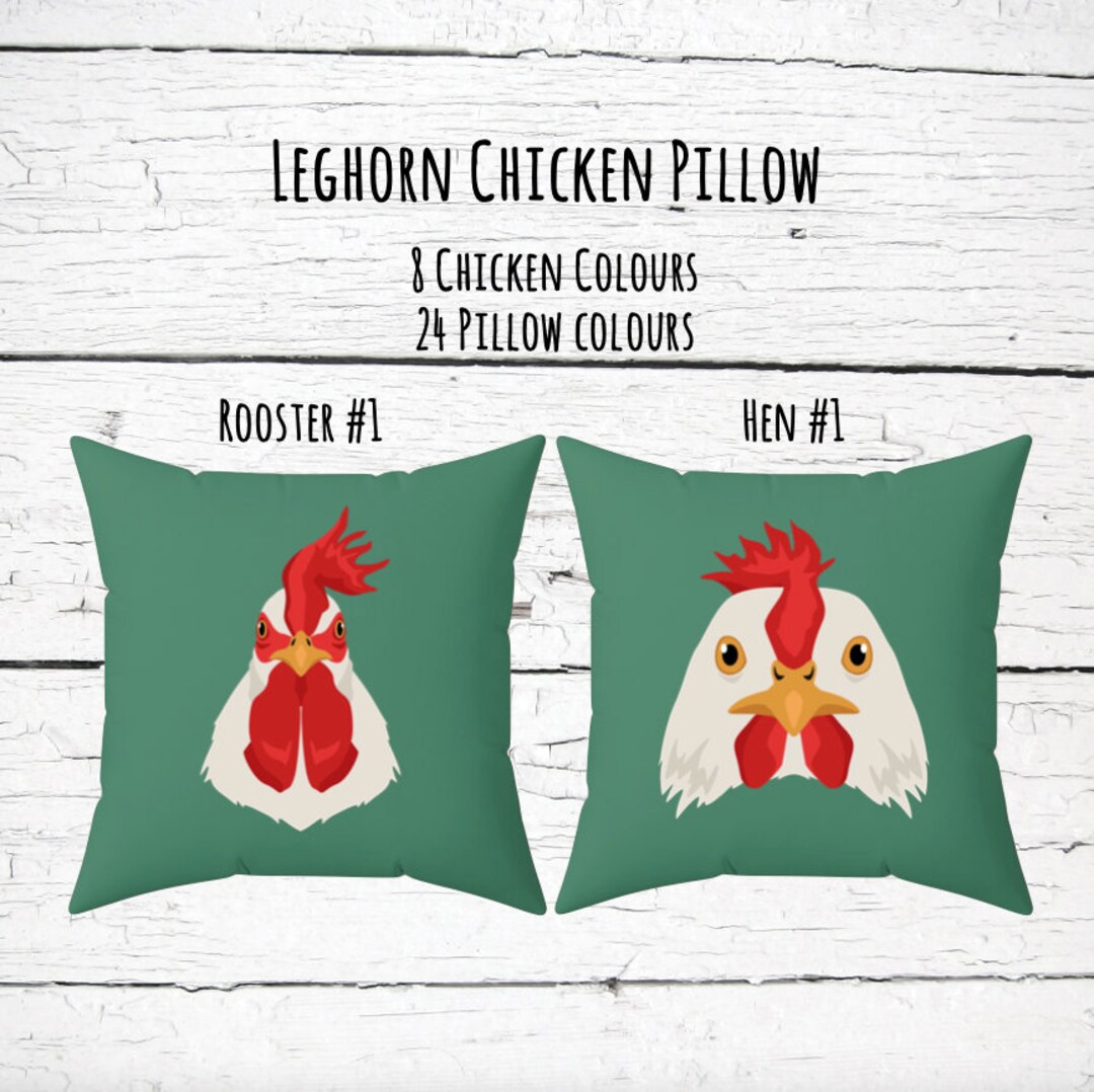 Leghorn Chicken 14x14 Faux Suede Pillow, Pillow and Cover, Throw Pillow ...
